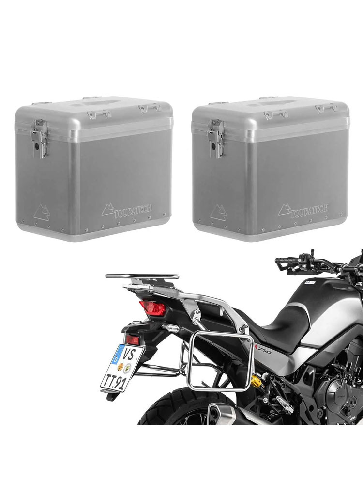 Zestaw: kufry boczne aluminiowe Zega Mundo + stelaże Touratech Honda XL 750 Transalp (23-) [poj ...